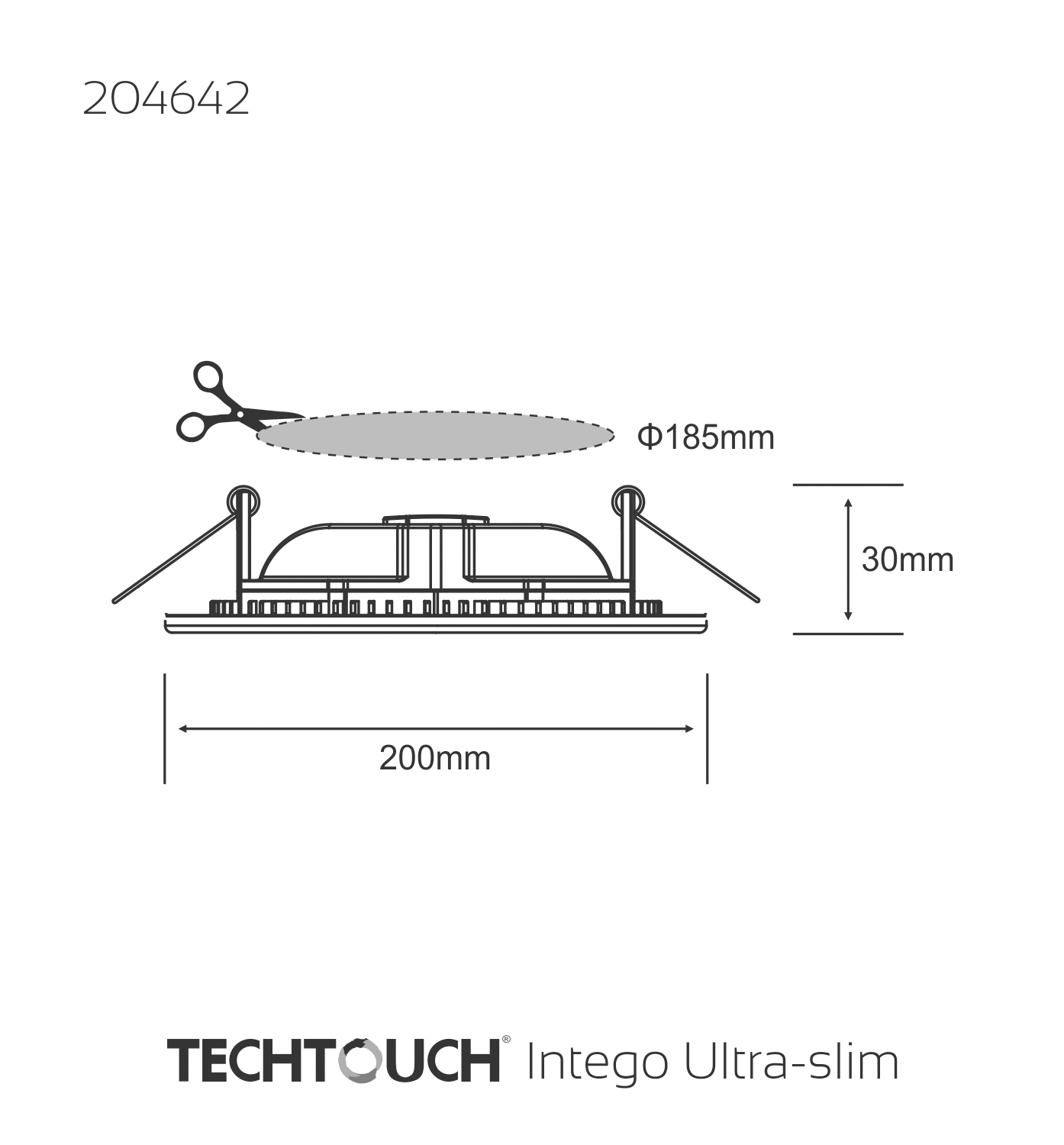 204642 Intego Ultra-slim Techtouch Intego Ultra-Slim Round Large 19W ...