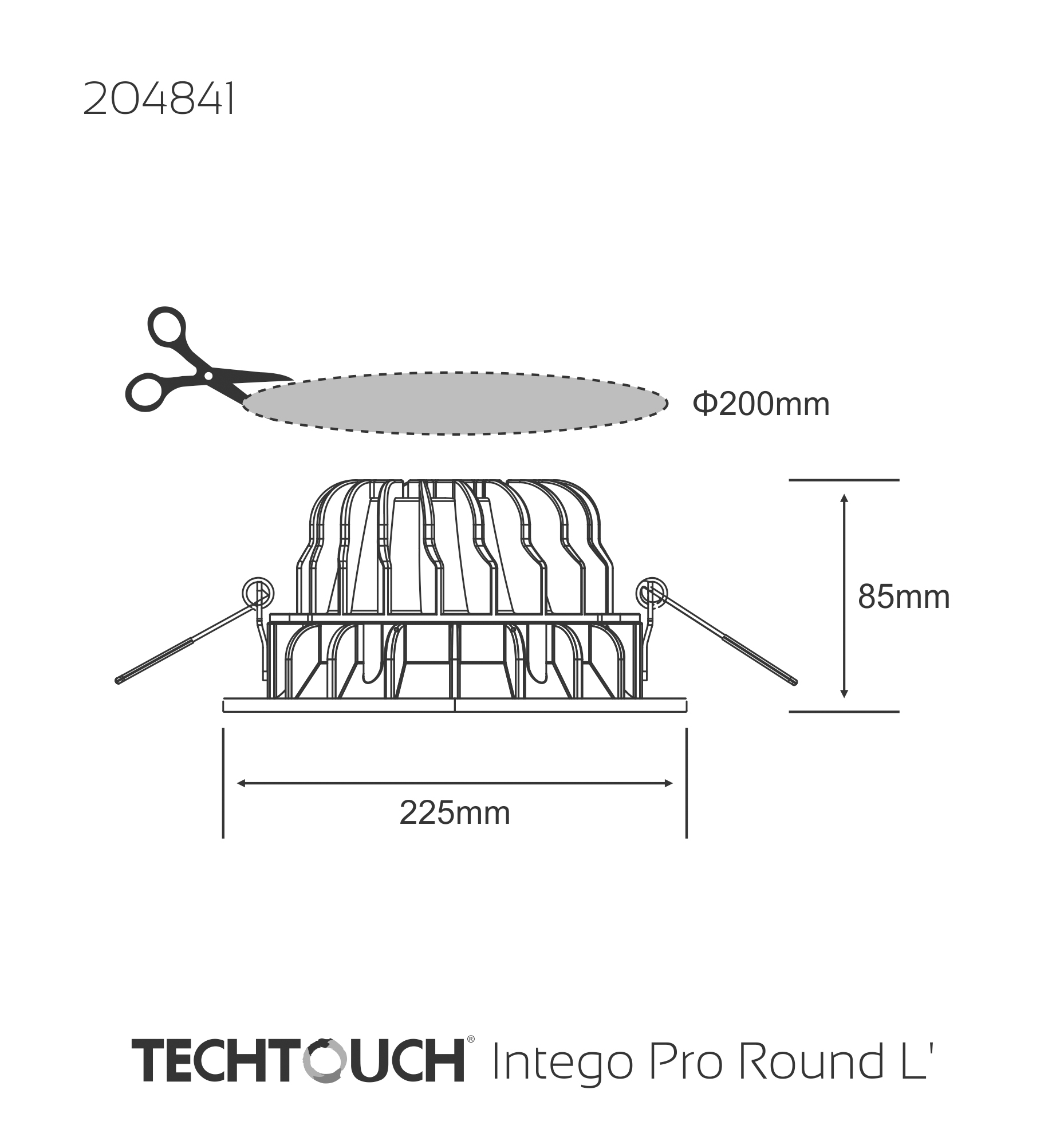 204841 Intego Pro Techtouch Intego Pro Round Large 29W 2700K IP42 Cut ...