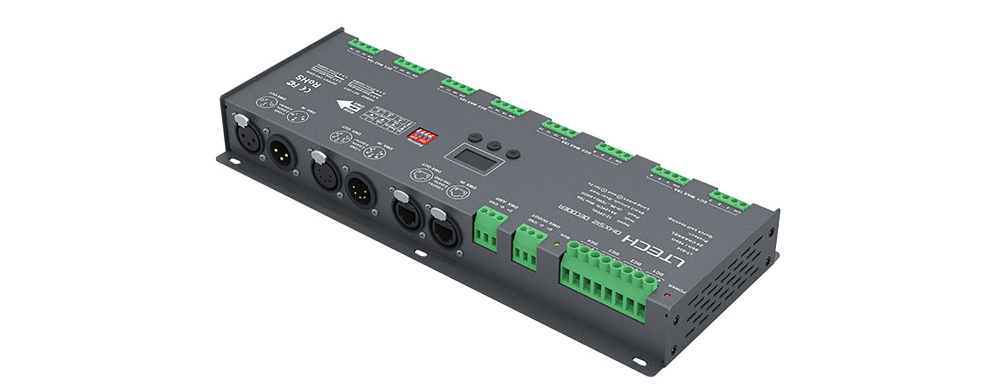 932 RGB/DMX Controller LTECH 32Ch 3A CV DMX Decoder, 2304W Max.Power ...
